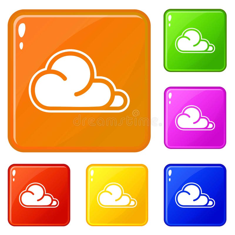 Concept Cloud Icons Set Vector Color Stock Vector - Illustration of ...