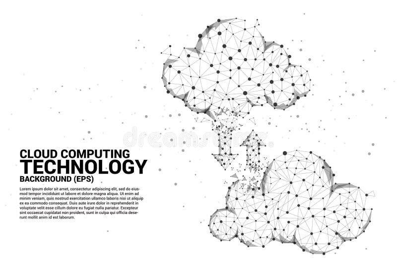 Data Transfer with Cloud Computing Network Concept Polygon Dot Connected Line. Stock ...