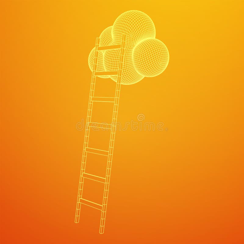 Concept of Cloud with Step Ladder Stock Vector - Illustration of ...