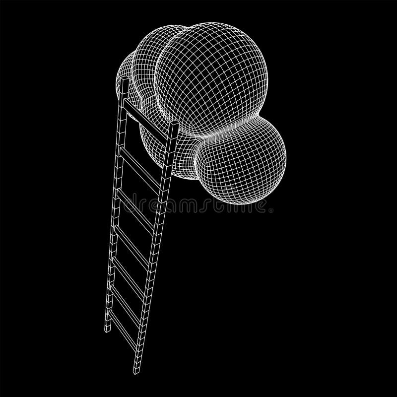 Concept of Cloud with Step Ladder Stock Vector - Illustration of ...