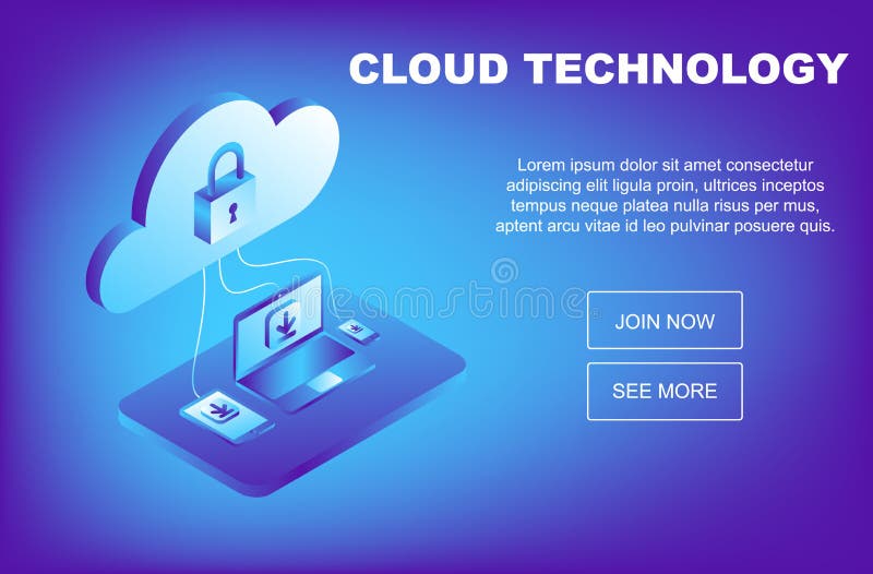 Concept Cloud Storage, Data Transfer. Online Computing Technology. Data Center, Concept of Cloud ...