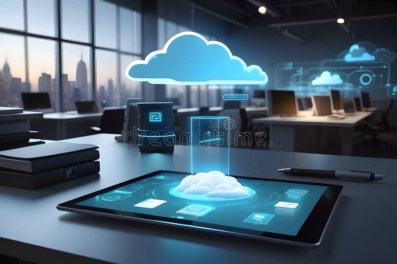 Concept of Cloud Storage Technology in Modern World Stock Illustration ...