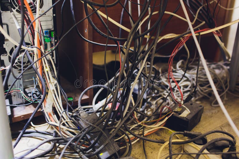 Tangled Electrical Wiring stock photo. Image of complex - 8398716