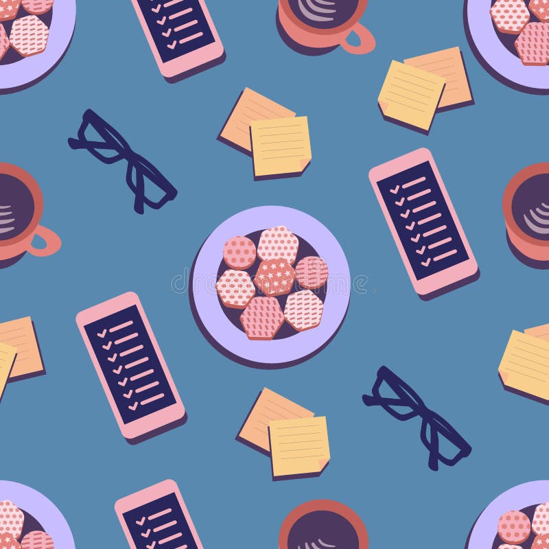 Concept for Coffee Break, Rest at Work, Office Workplace Stock Vector ...