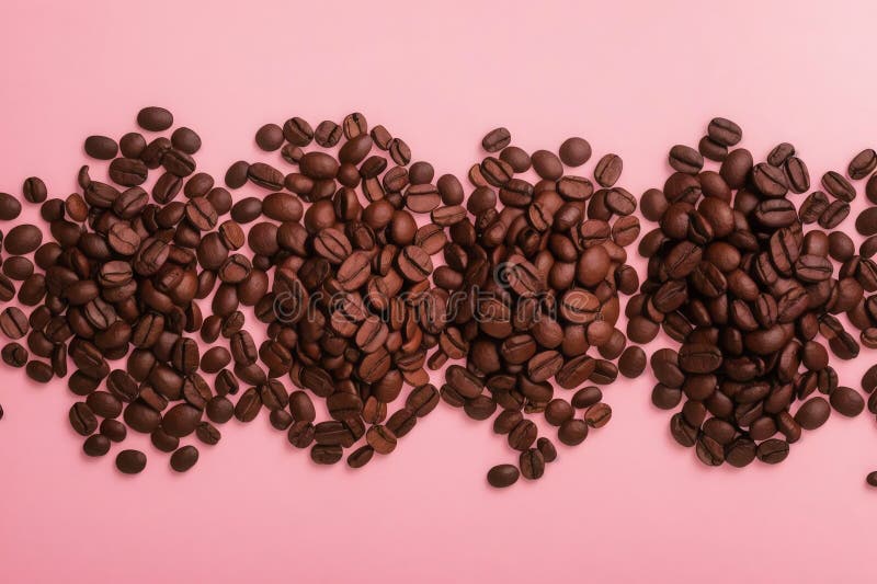 Coffee Powder and Beans on Pink Background .AI Generated Stock ...