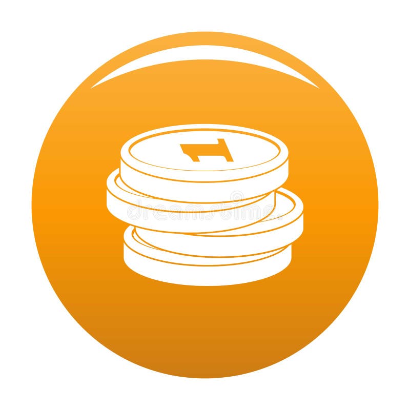Concept Coin Icon Vector Orange Stock Vector - Illustration of ...