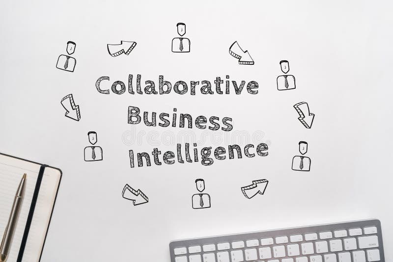 Concept Collaborative Business Intelligence. Text on the Table with ...