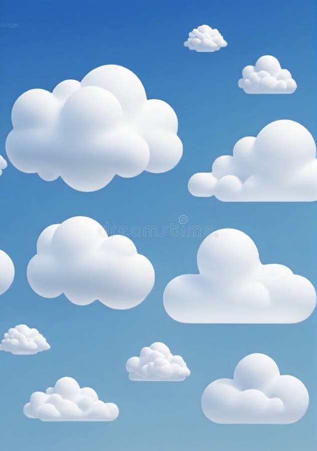 Collection of Clouds Isolated on a White Background. Generative AI ...