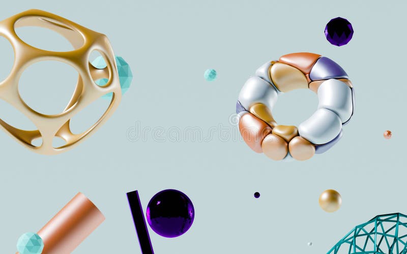 Concept Color 3d Geometric Composition, 3d Illustration. Geometry ...