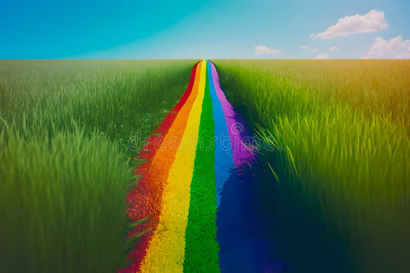 The Concept of a Colored Rainbow Road Path among the Monotonous Green ...