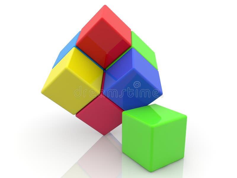Concept of colorful cubes stock illustration. Illustration of team ...