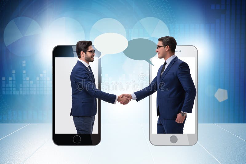 Concept of Communication with Businessmen Handshaking Stock Image ...