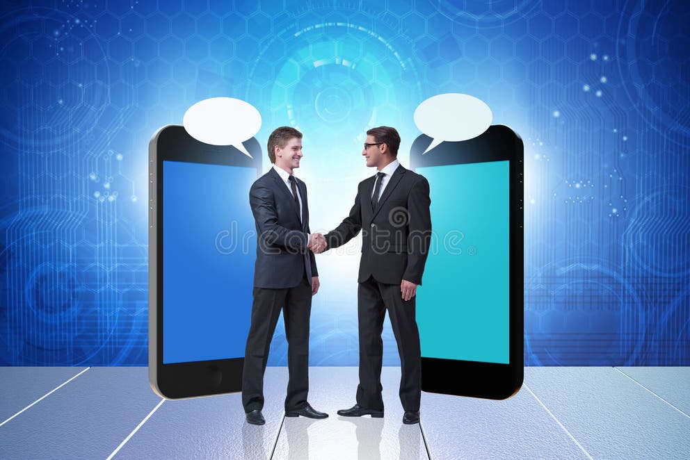 The Concept of Communication with Businessmen Handshaking Stock Photo ...