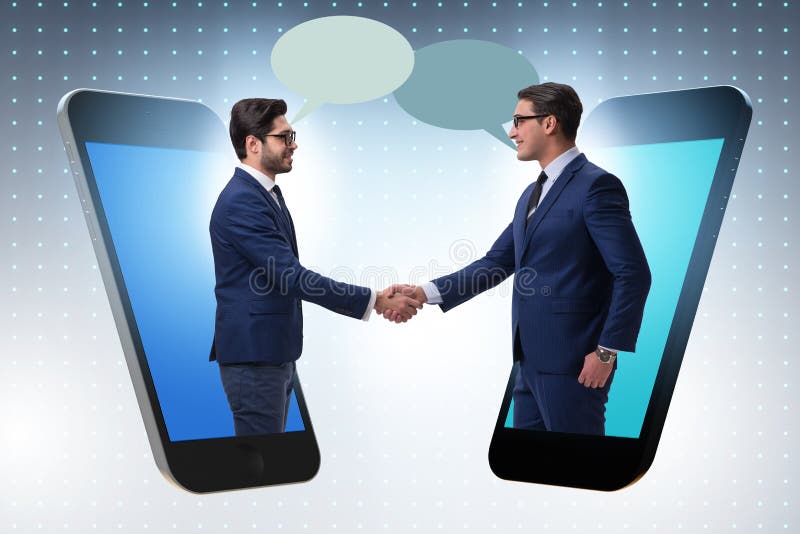 Concept of Communication with Businessmen Handshaking Stock Photo ...