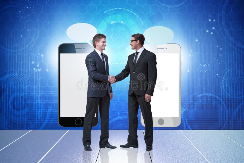 Concept of Communication with Businessmen Handshaking Stock Photo ...