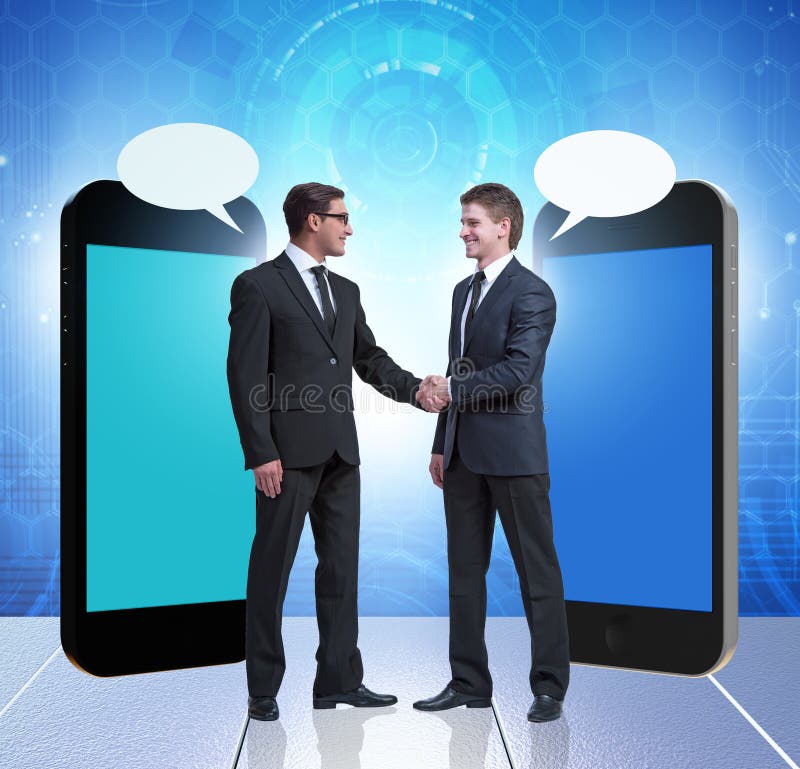 Concept of Communication with Businessmen Handshaking Stock Photo ...