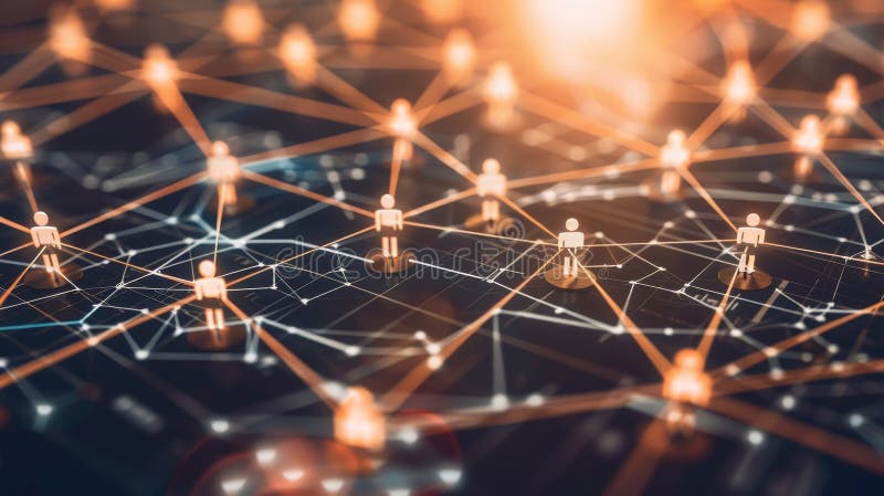 Concept of Communication Networks among People. Social Media. Human ...