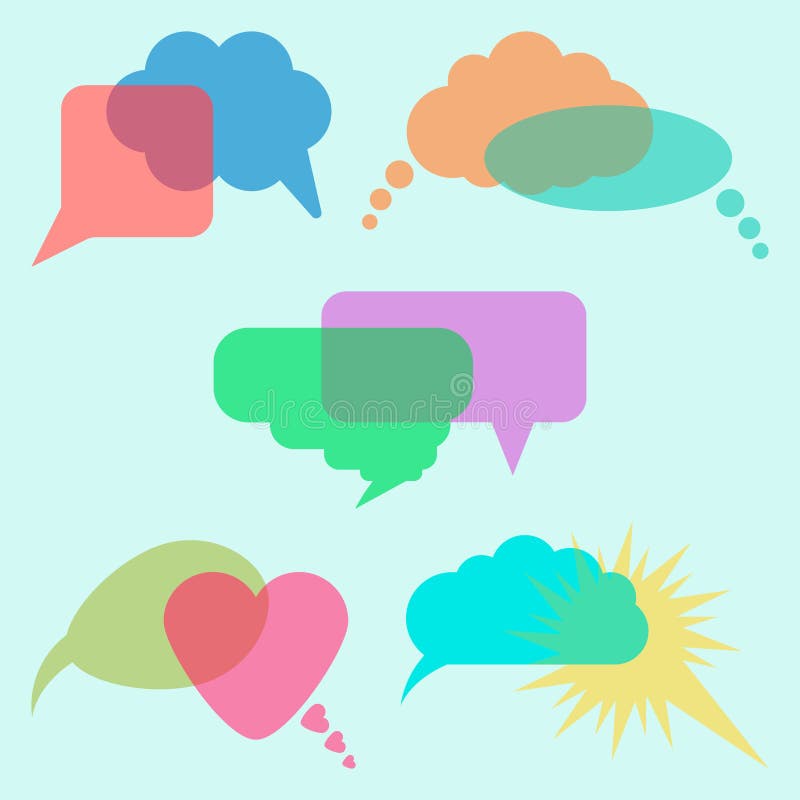 Concept of Communication, Transparent Speech Bubbles Stock Vector ...