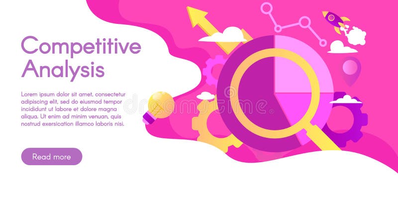 Concept of Competitive Analysis, Vector Business Illustration in Flat ...