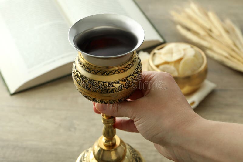 Concept or Composition of Eucharist, Close Up Stock Photo - Image of ...