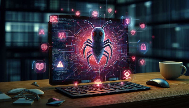 Concept of Computer Malware and Cybersecurity Threats Stock ...