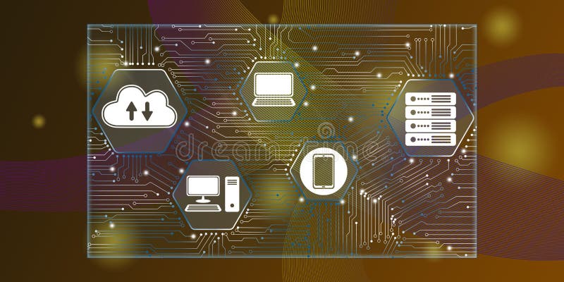 Concept of Computer Network Stock Illustration - Illustration of data ...