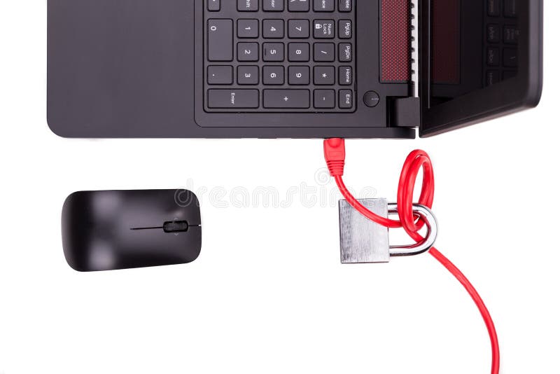 Concept of Computer Network Security with Padlock Over Network C Stock ...