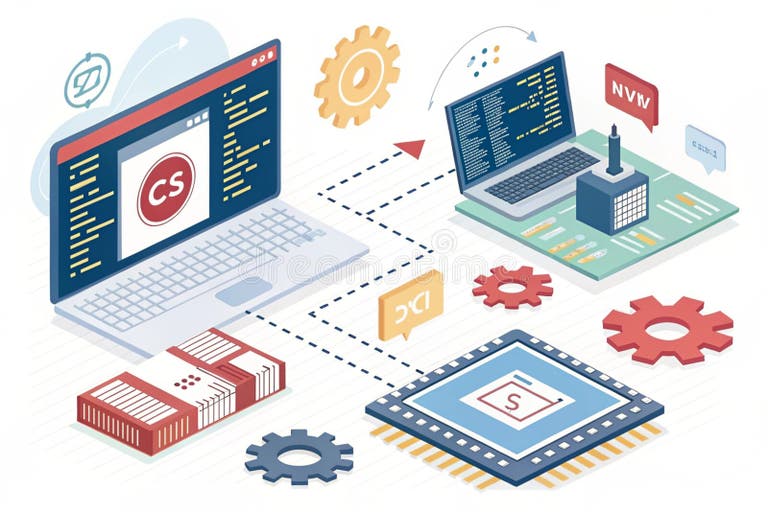 Concept of Computer Programming or Developing Software or Game. Illustration with Coding Symbols ...