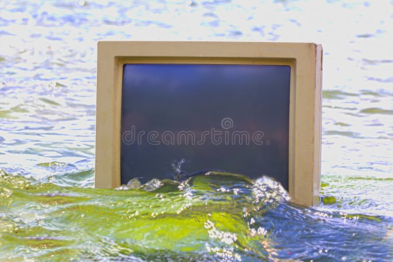 Concept of Computer Technology and Ocean Stock Image - Image of concept ...