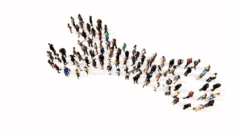 Large Community of People Forming the Settings Sign. 3d Illustration ...