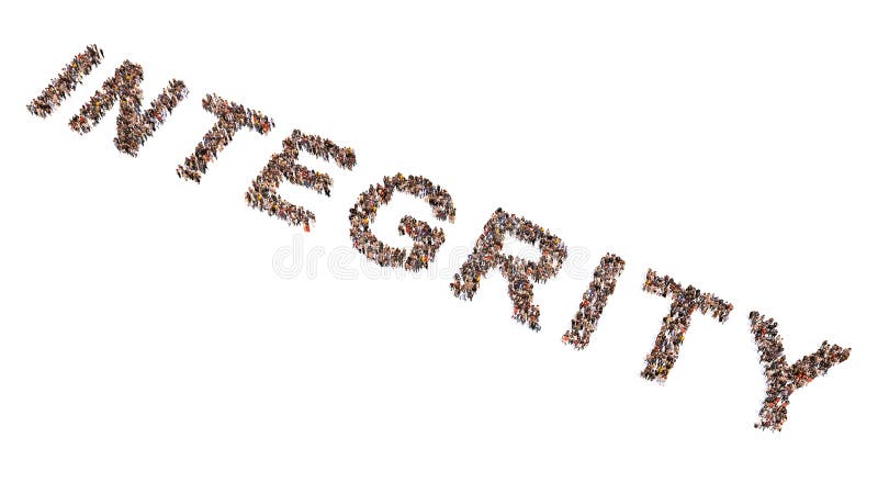 Conceptual Large Community of People Forming the the Word INTEGRITY ...