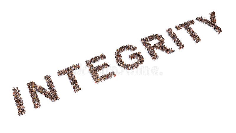 Conceptual Large Community of People Forming the the Word INTEGRITY ...