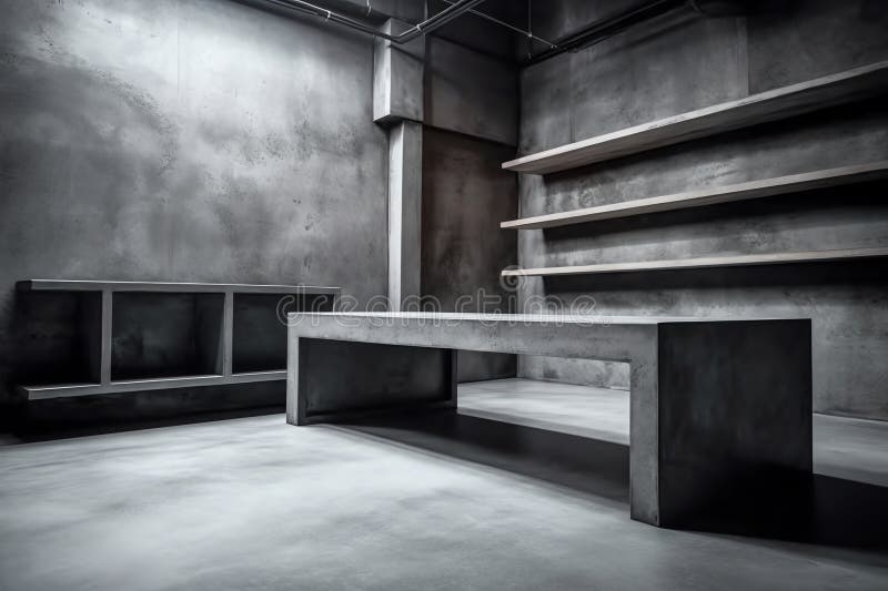 Concrete Studio Room Background, Loft Texture Wall Floor Plaster ...