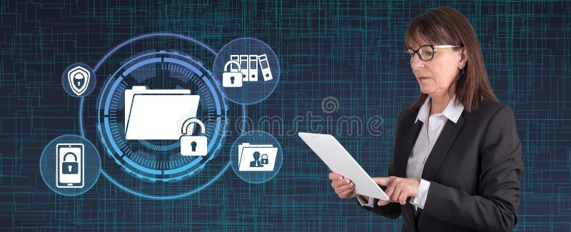 Confidential Data Concept on a Computer Screen Stock Image - Image of ...