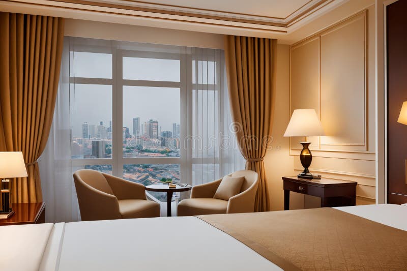 A Confort Hotel Room. Ai Generated Stock Illustration - Illustration of ...