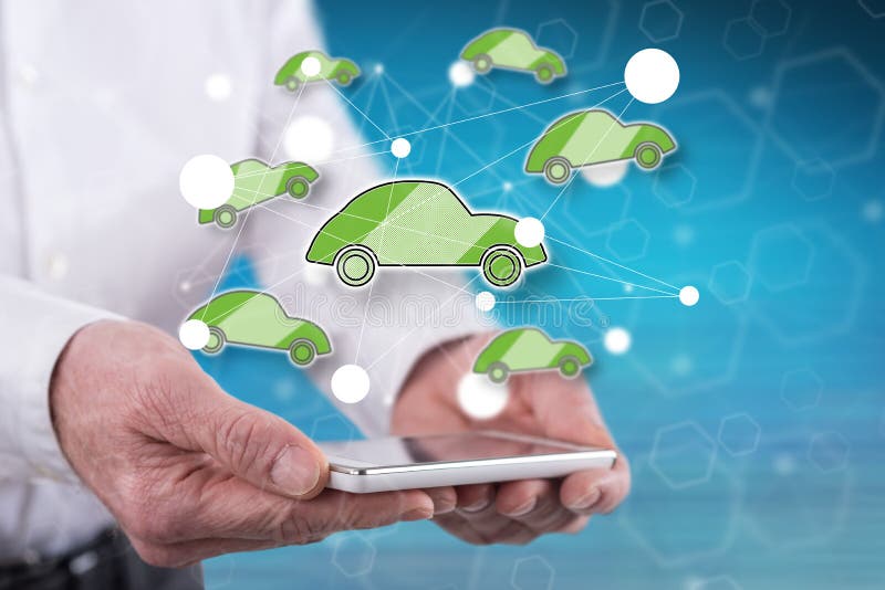 Concept of connected car stock photo. Image of self - 165826708