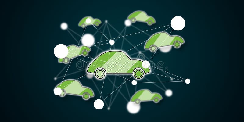 Concept of connected car stock illustration. Illustration of digital ...
