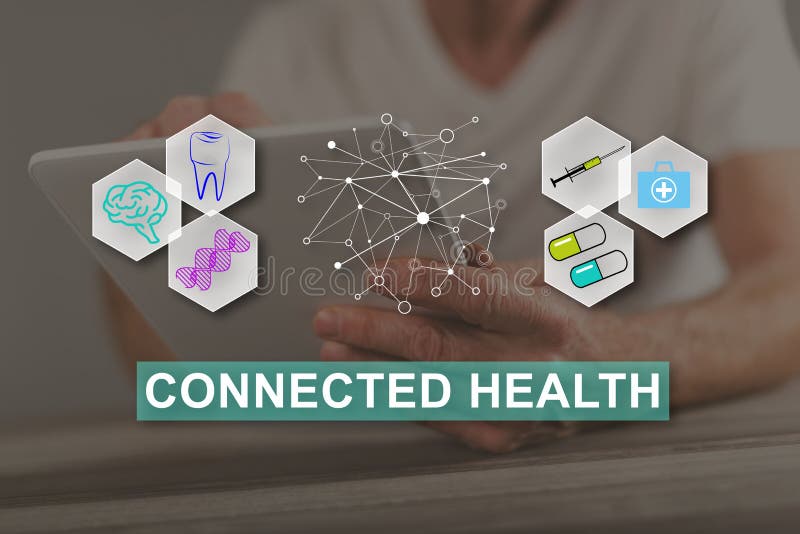 Concept of Connected Health Stock Illustration - Illustration of media ...