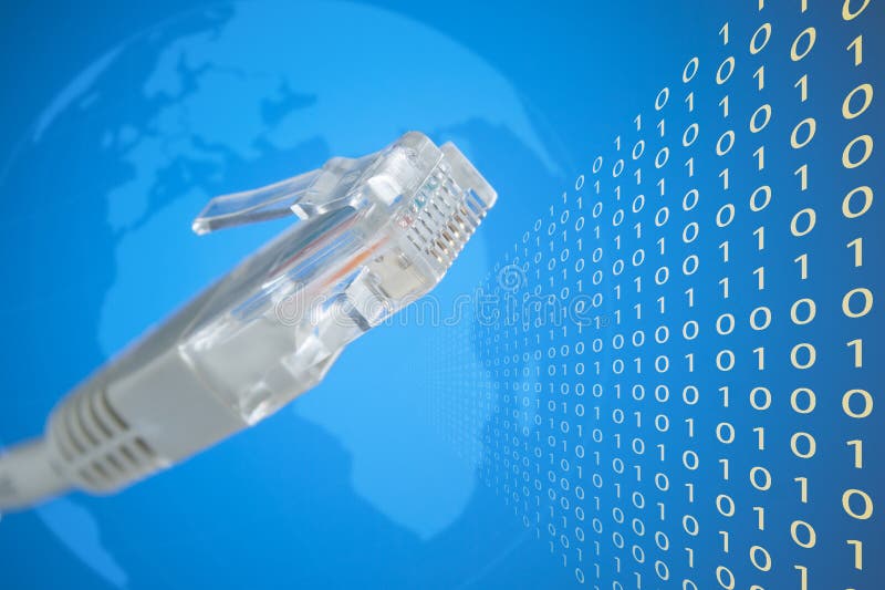 The Concept of Connection To the Internet. Plug RJ 45 Close-up Stock ...