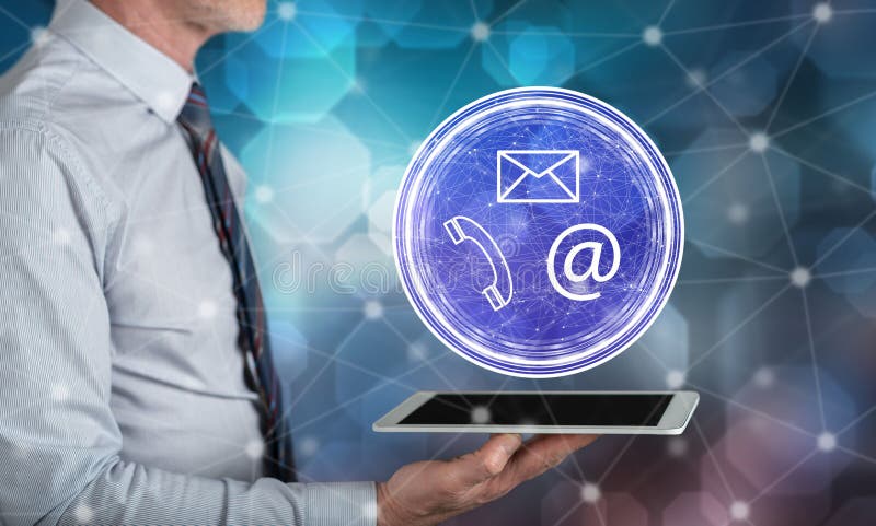 Concept of contact stock photo. Image of global, hand - 304776136