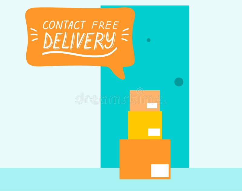 Contact-free Delivery Service during Quarantine Stock Illustration ...