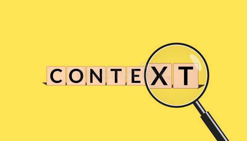 Concept of Context. Magnifying Glass and Letters of the Alphabet with ...