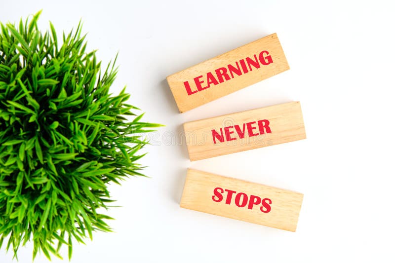 Concept of Continuous Education with Wooden Blocks Displaying Learning ...
