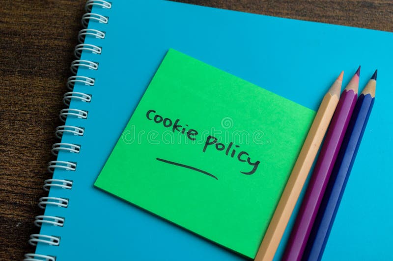 Concept of Cookie Policy Write on Sticky Notes Isolated on Wooden Table ...