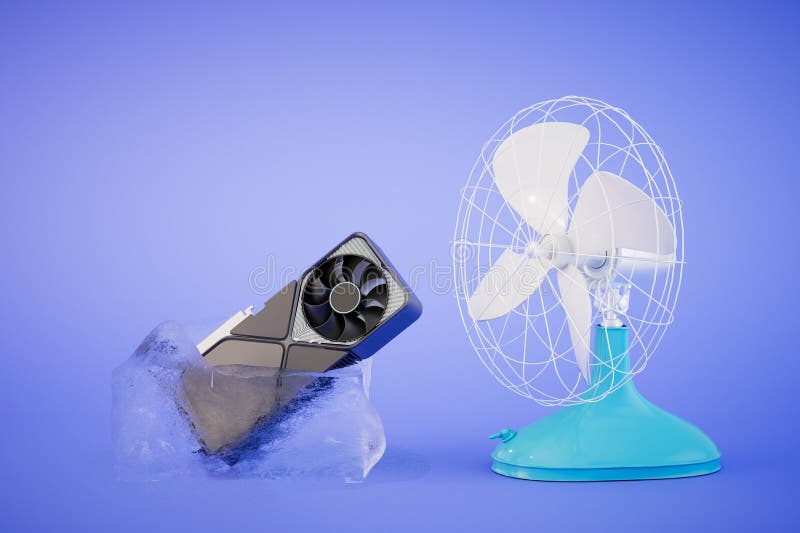 The Concept of Cooling the Video Card. a Graphics Card in a Piece of ...