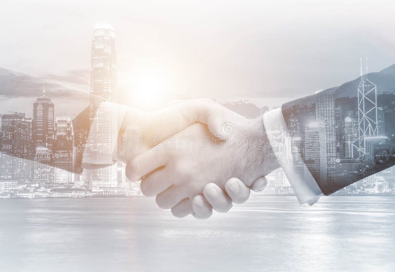 Concept of Cooperation with Handshake Stock Image - Image of contract ...