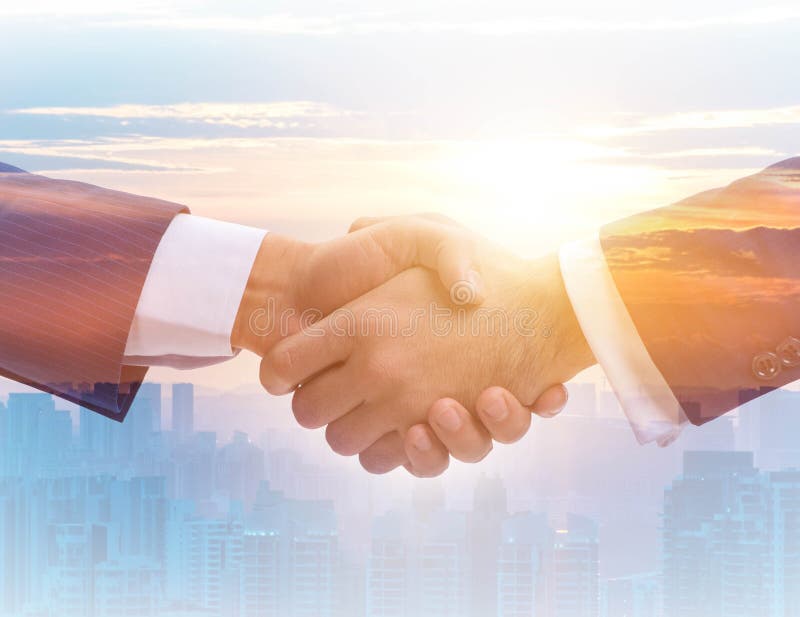 Concept of Cooperation with Handshake Stock Image - Image of connection ...