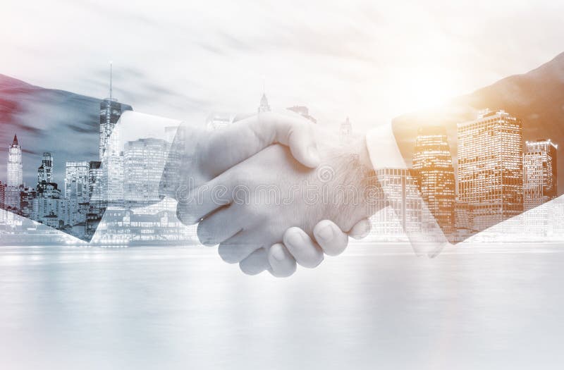 Concept of Cooperation with Handshake Stock Photo - Image of finance ...