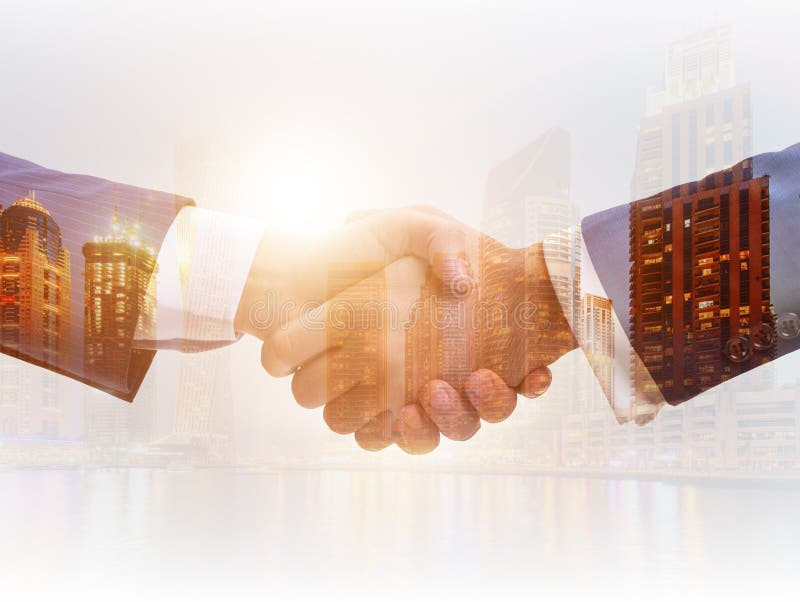 Concept of Cooperation with Handshake Stock Photo - Image of happy ...