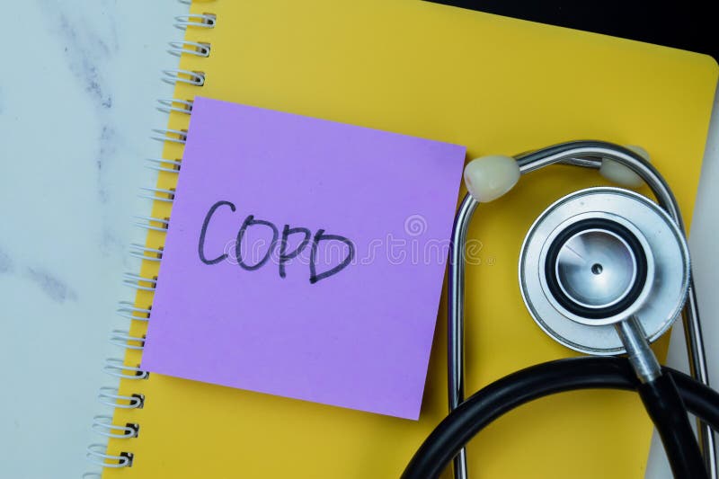 Concept of COPD Write on Sticky Notes with Stethoscope Isolated on ...